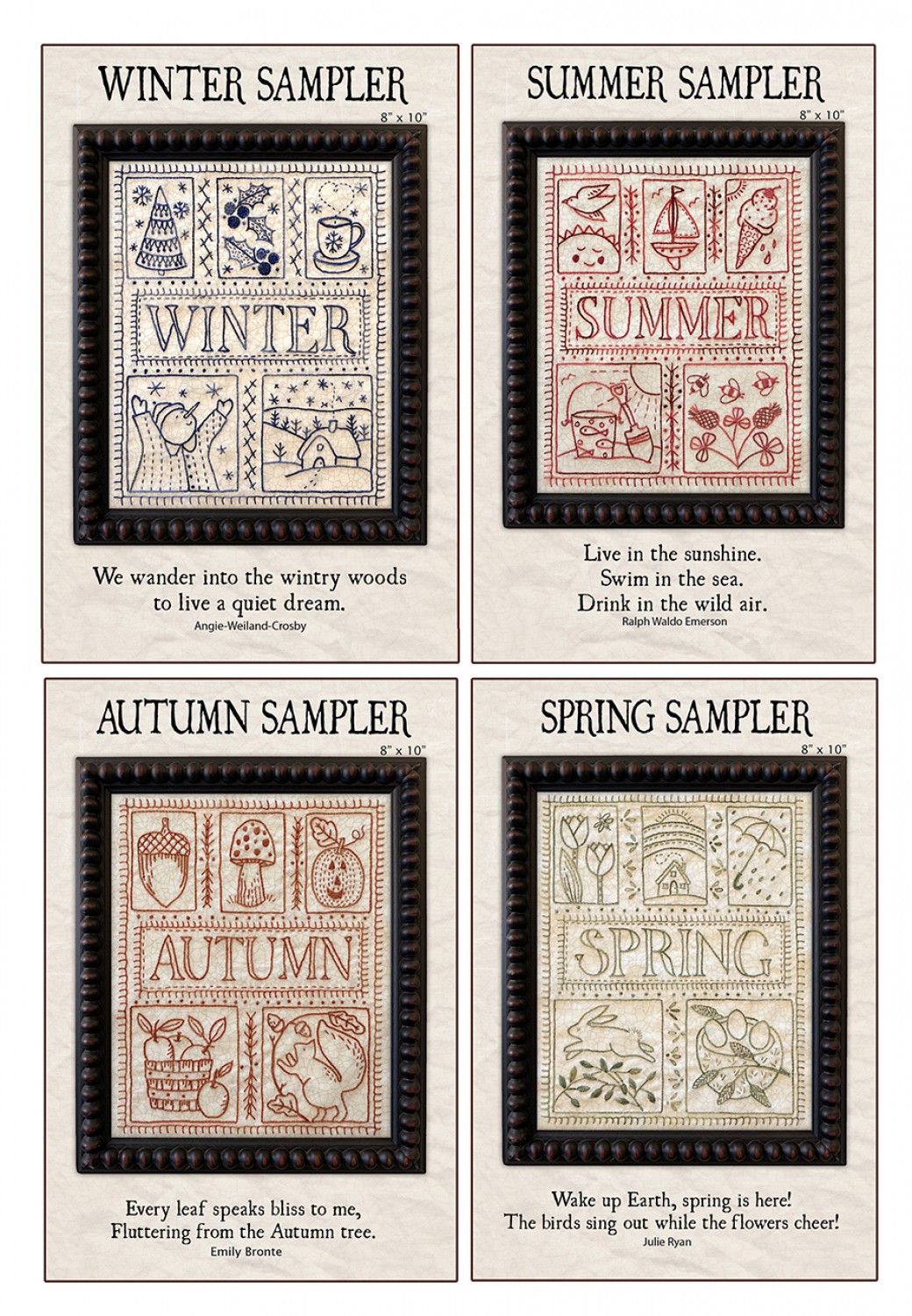Kathy Schmitz Season Samplers Embroidery Patterns • Kitset SpecialsS