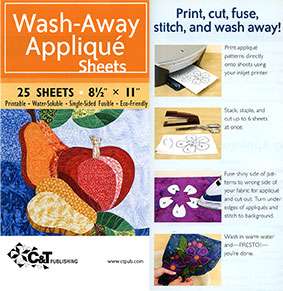 Wash-Away Applique Sheets (25 sheets - 8.5 x 11) • Applique NotionsN