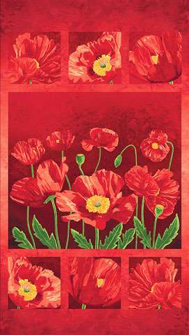 Y880 Poppy Passion - Panel SPECIAL (was $18) • Panel SpecialsSPECIAL